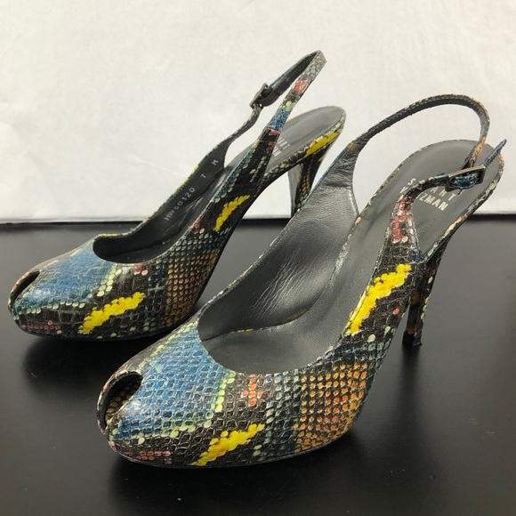 Stuart Weitzman | Shoes | Stuart Weitzman Multi Snake Print Slingback ...